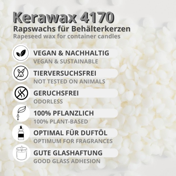 Kerawax 4170 Kerzenwachs für Behälterkerzen auf Rapsölbasis